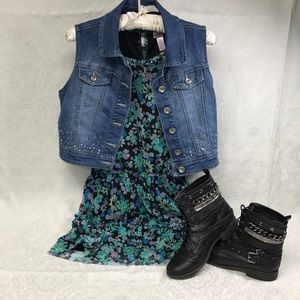 Justice | Dresses | Justice Dress Gathered Waist With Light Sequence ...